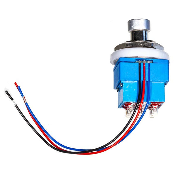 3PDT Foot Switch with LED Ring, Wired, Red/Blue – Guitar Pedal Parts